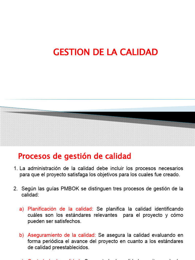Gestion de Calidad | Descargar gratis PDF | Calidad (comercial) | Procesos de negocio
