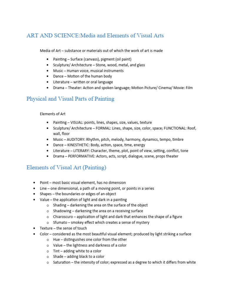 Art Disciplines and Their Elements | PDF | Paintings | Composition ...