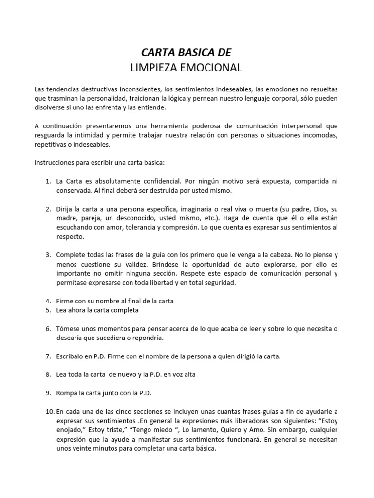 CARTA BASICA Emocional | PDF