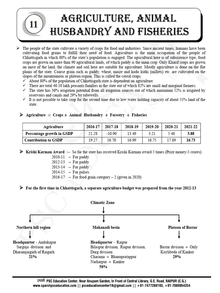 11 - Agriculture, Animal Husbandry and Fisheries | PDF | Agriculture ...