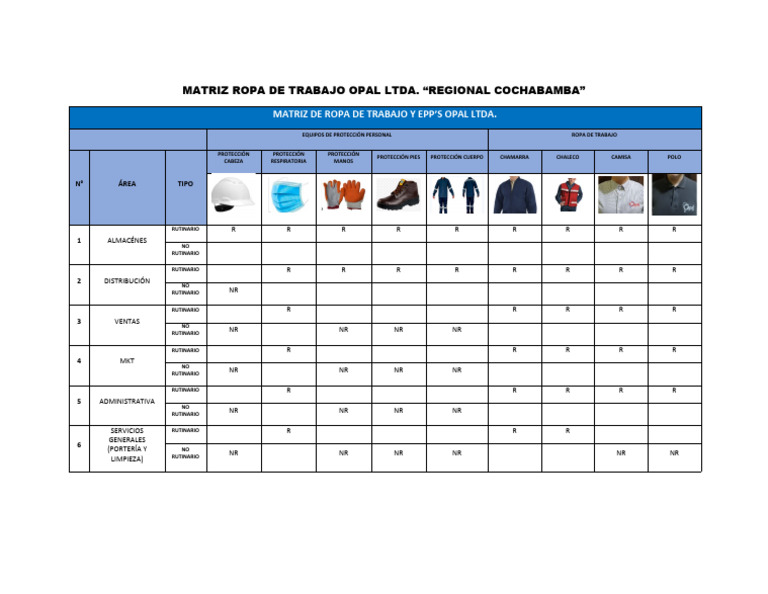 Ropa y EPP en Cochabamba | PDF