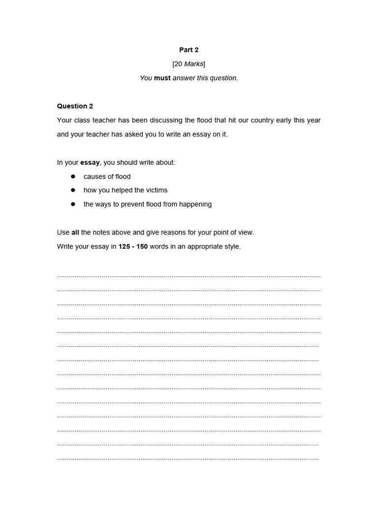 Writing Part 2 | PDF
