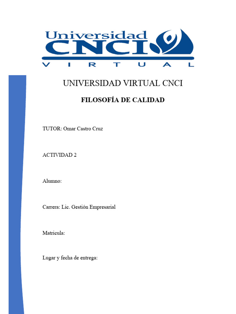 Actividad 2 Filosofia de Calidad | PDF | Calidad (comercial) | Cliente