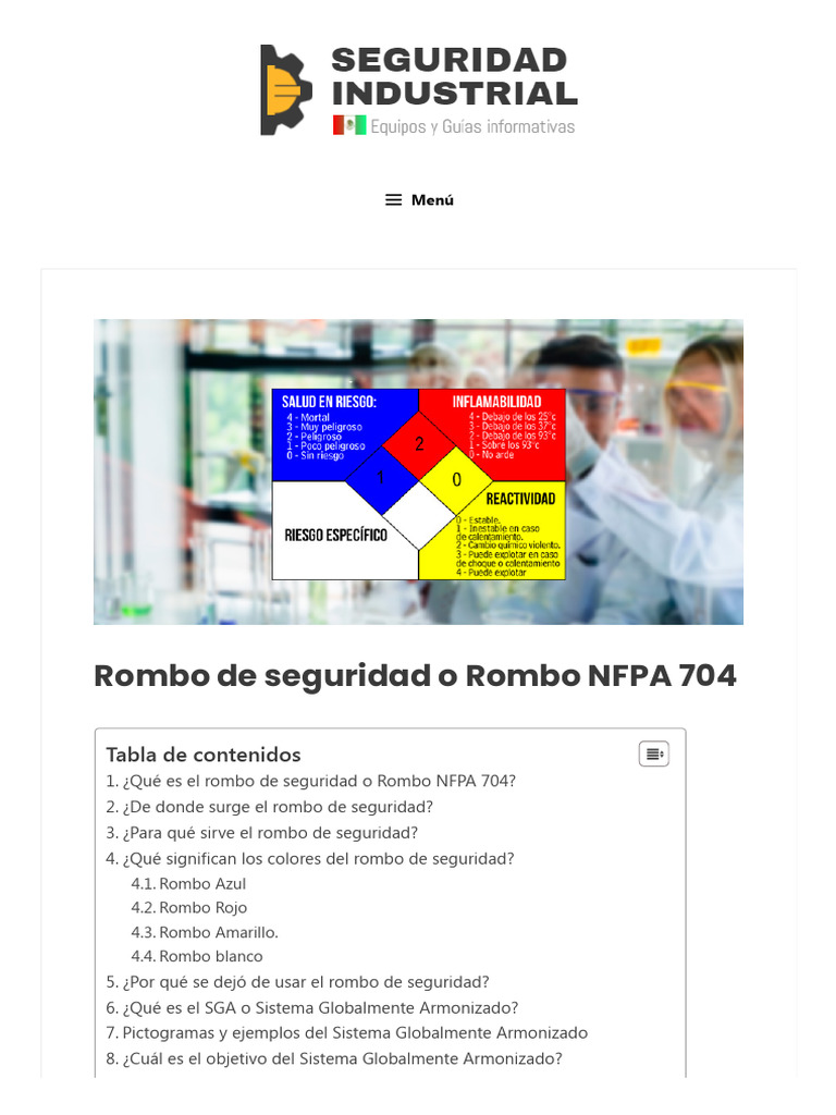 Rombo de Seguridad o Rombo NFPA 704 - GUÍA COMPLETA | PDF | Agua ...
