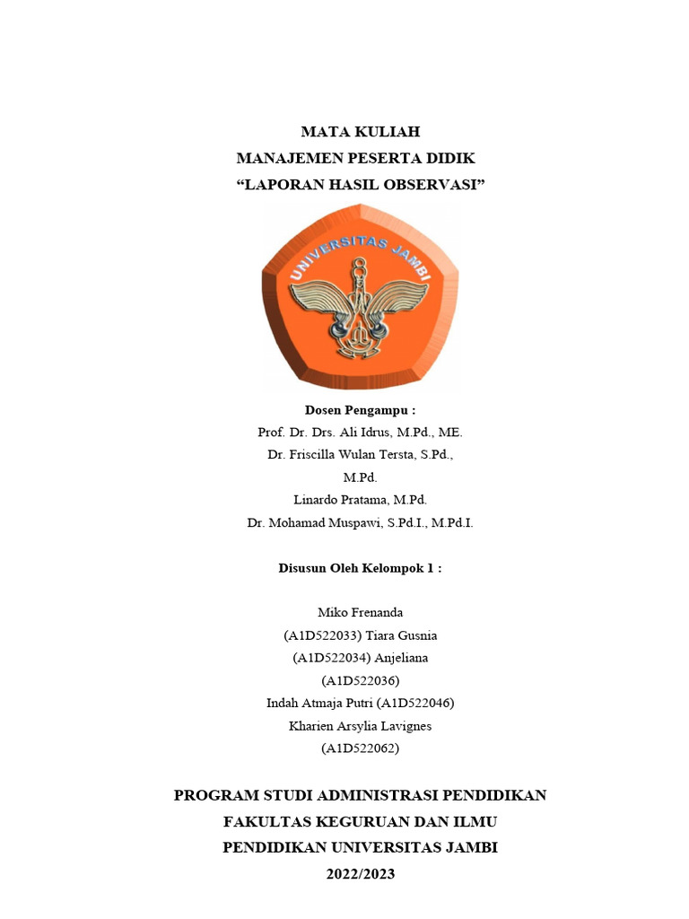 Contoh Laporan Hasil Observasi | PDF
