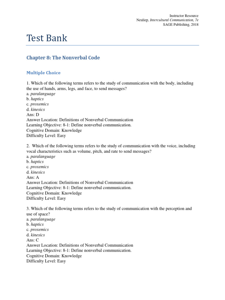 Intercultural Communication A Contextual Approach 7th Edition Neuliep ...