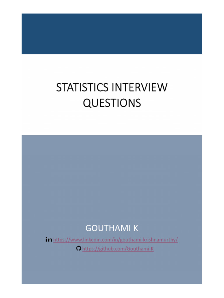 Stats Interview Questions Answers 1697190472 | PDF | Skewness | Outlier