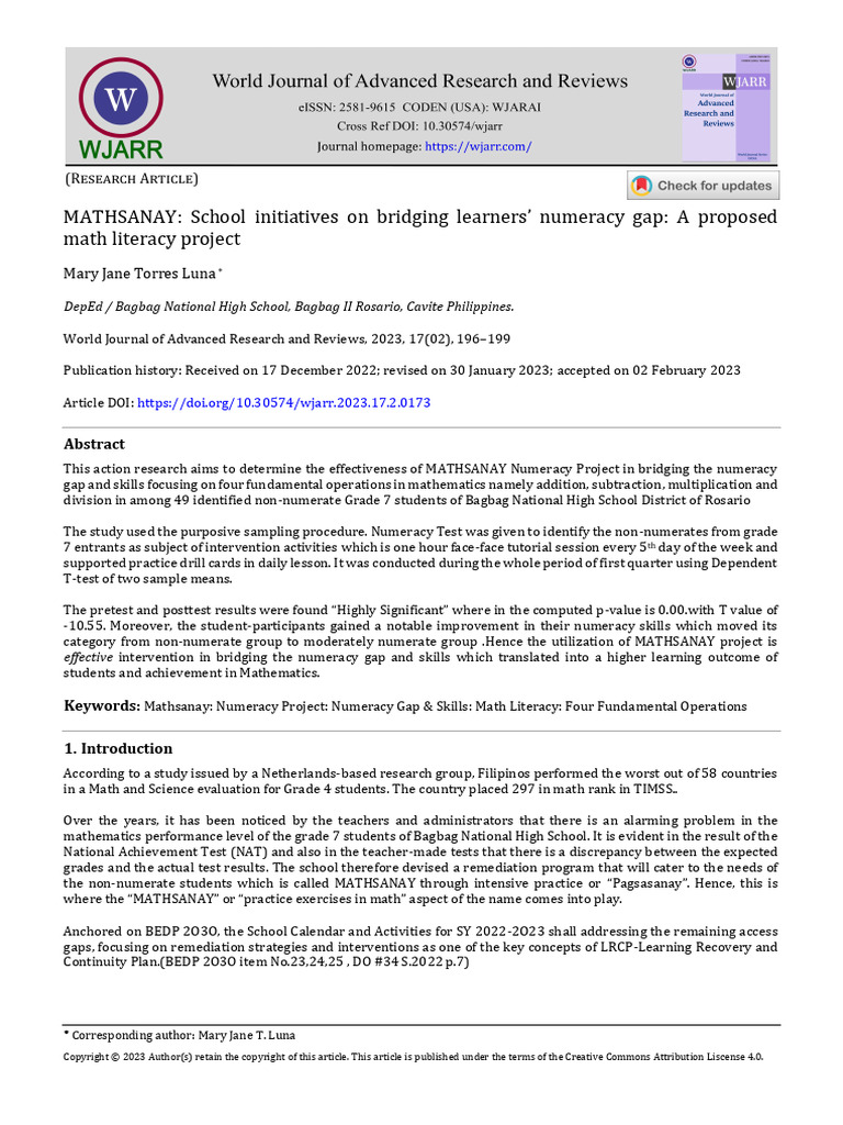 Project Math | PDF | P Value | Learning