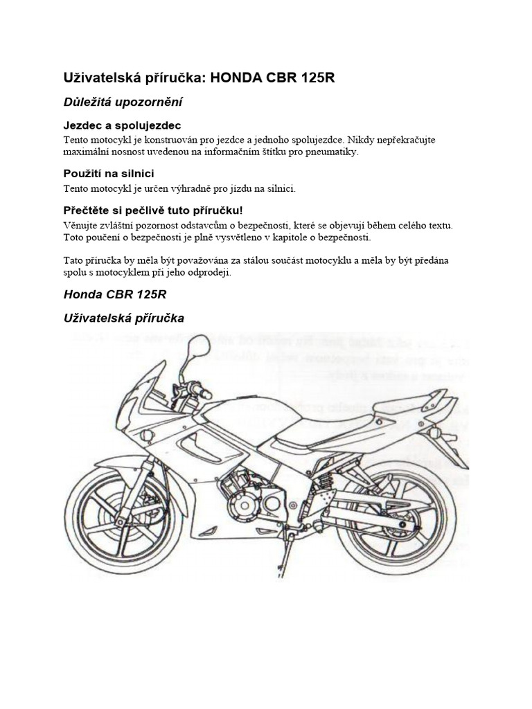 User Manual Honda-Cbr-125r | PDF