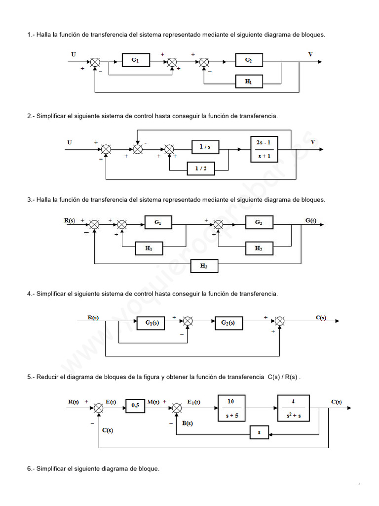 Ejercicios de Diagrama de Bloques | PDF | Ingenieria Eléctrica ...