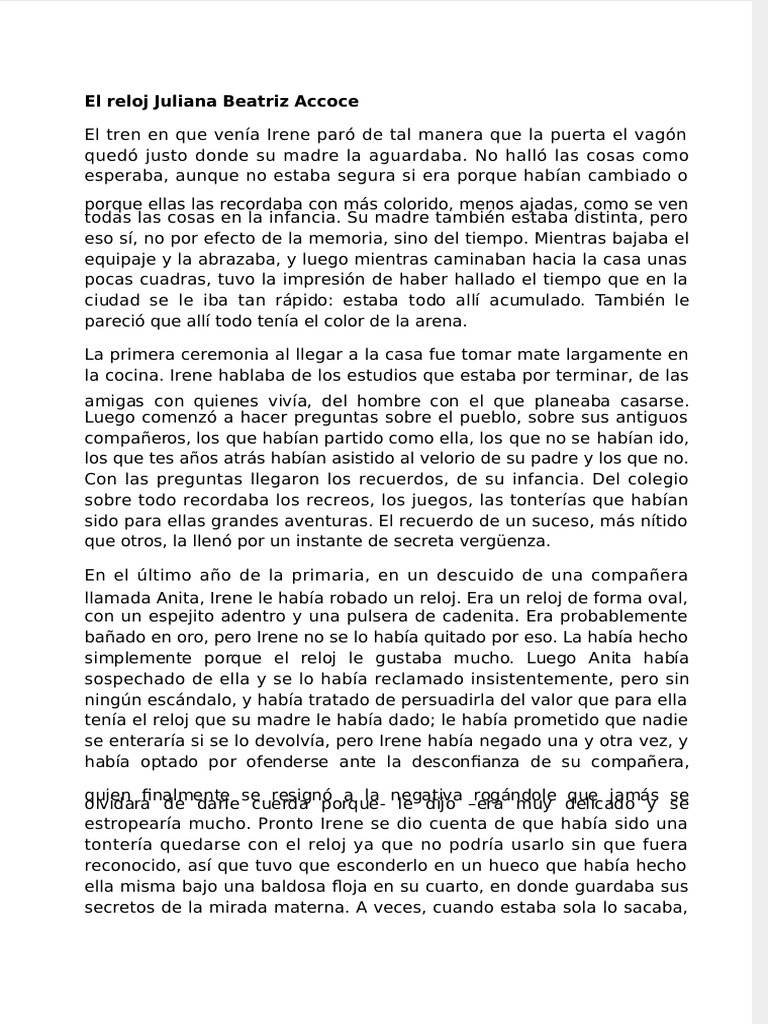 El Reloj Juliana Beatriz Accoce | PDF