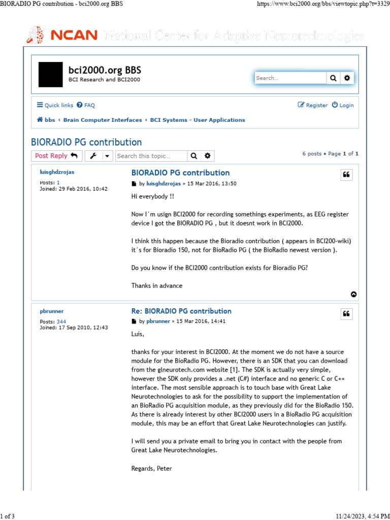 BIORADIO PG Contribution - Bci2000.org BBS | PDF | System Software | Computer Engineering