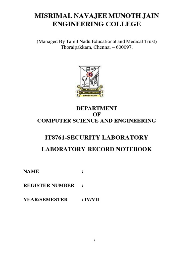 CNS Record-Final | PDF | Encryption | Cryptography