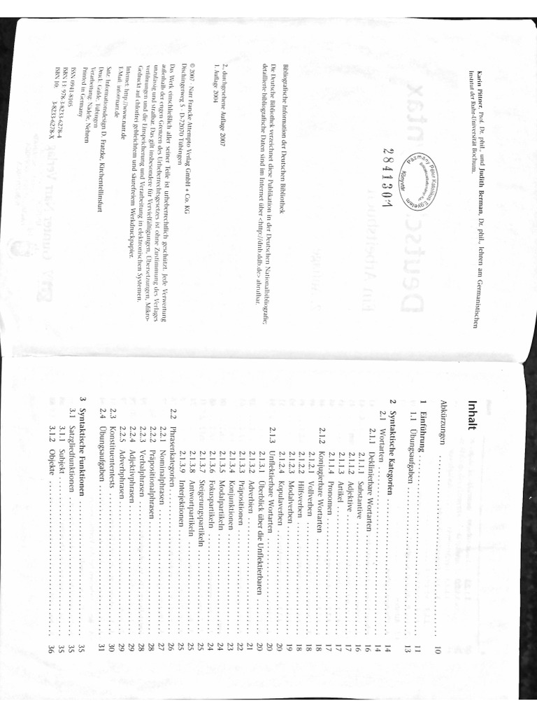 Deutsche Syntax 1 - Pittner1 | PDF