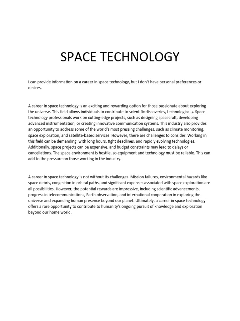 Space Technology | PDF