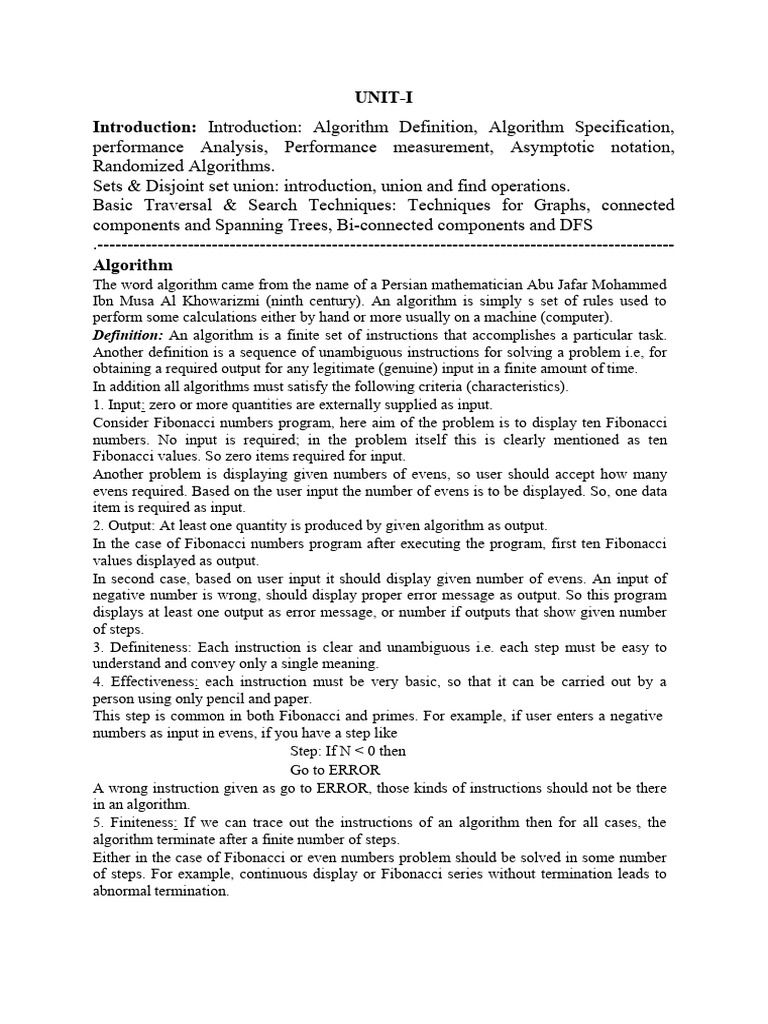 Daa Unit-1 | PDF | Time Complexity | Vertex (Graph Theory)