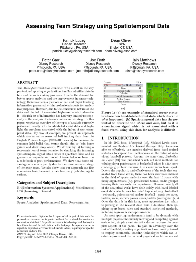Assessing Team Strategy Using Spatiotemporal Data | PDF | Analytics ...
