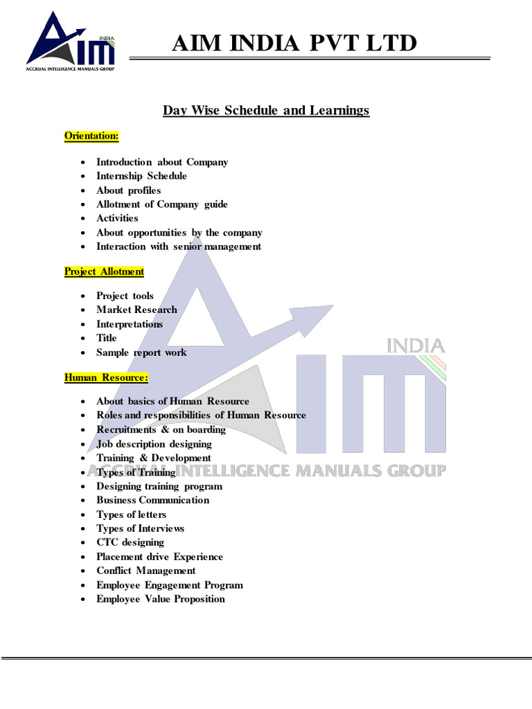 AIM Day Wise Schedule | PDF | Taxes | Sales