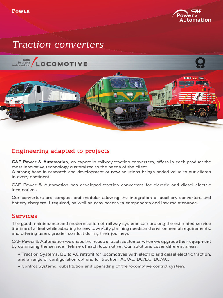 CAF Power & Automation-Traction Converters For Locomotives | PDF ...