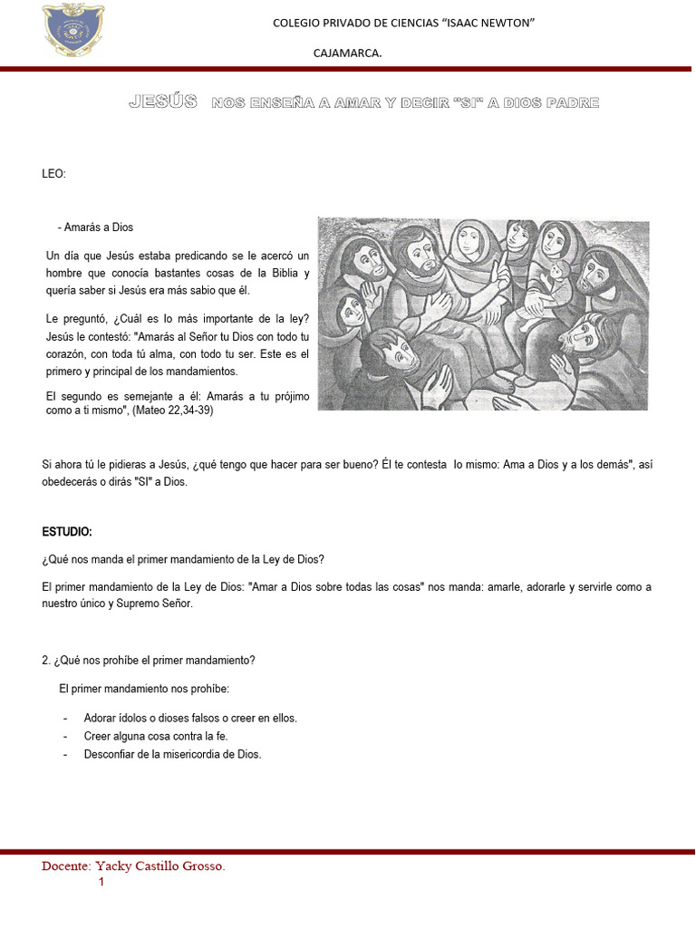 Jesús Nos Enseña A Decir Sí A DIOS Ok | PDF | Creencia y doctrina ...