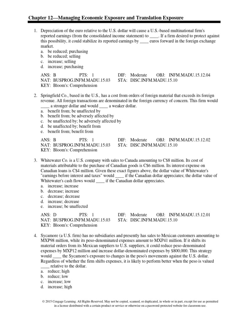 International Financial Management 12th Edition Jeff Madura Test Bank ...