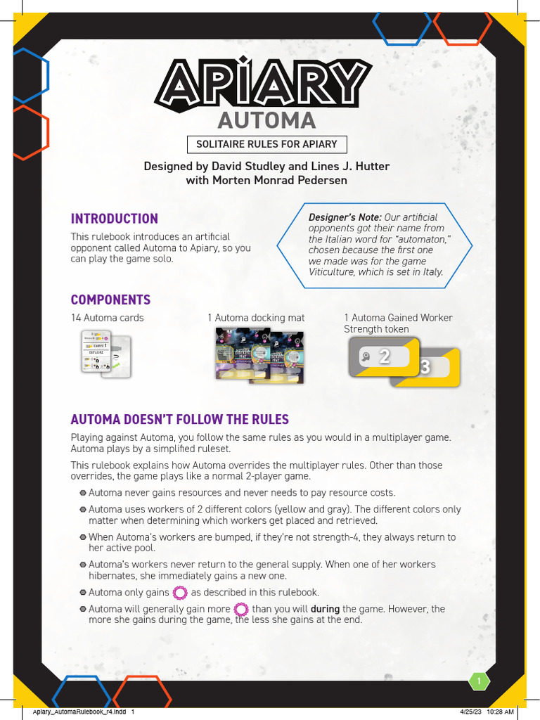 Apiary Solo Play: Automa Rules | PDF | Gaming