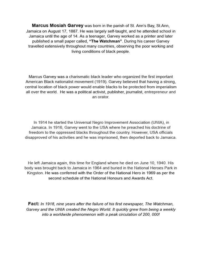 Marcus Garvey | PDF | Government
