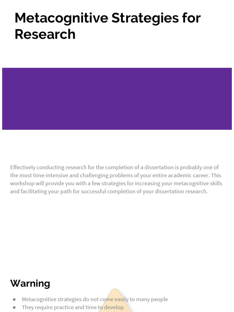 Dissertation Research Strategies | PDF | Metacognition | Thought