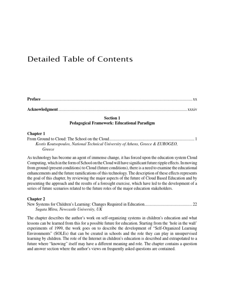 Detailed Table of Contents | PDF | Educational Technology | Learning