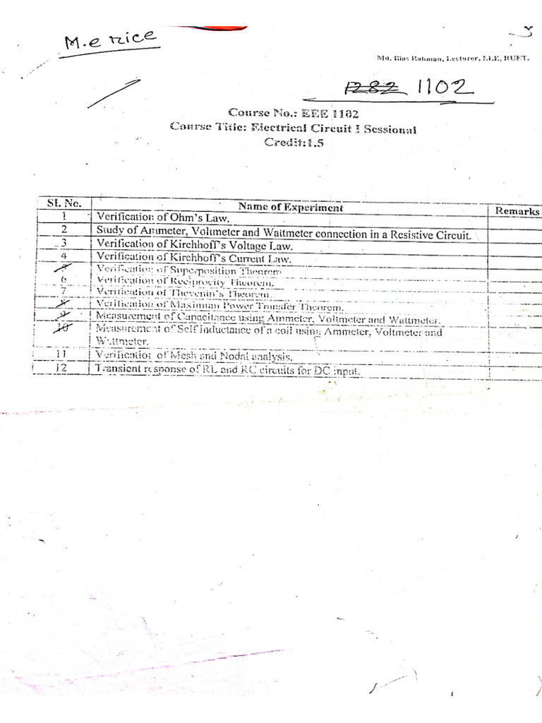 EEE 1102 Lab Manual | PDF