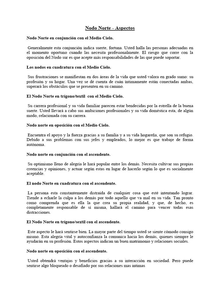 Aspectos del Nodo Norte en Astrología | PDF | Plutón | Evolución