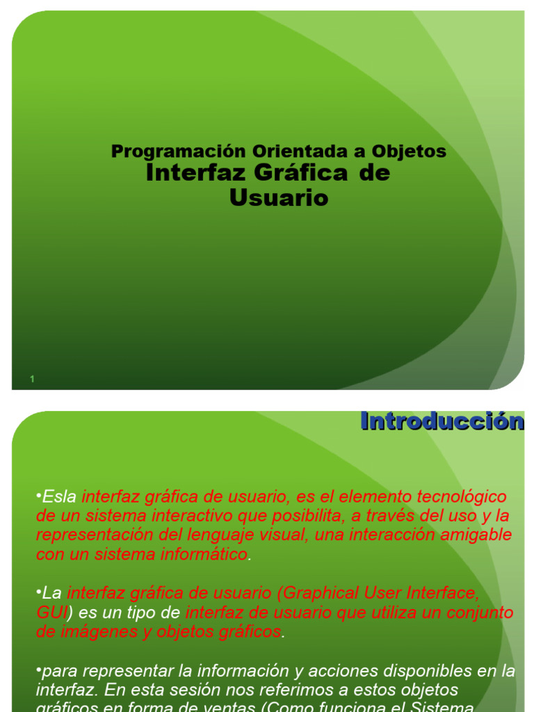 Sesion 5 Interfaz Grafica | PDF | Interfaces gráficas de usuario ...