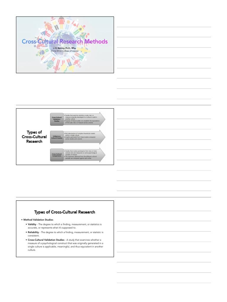 02 Cross-Cultural Research Methods HANDOUT | PDF | Experiment | Psychology