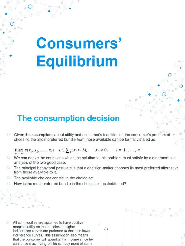 Consumers' Equilibrium | PDF | Utility | Mathematical Optimization