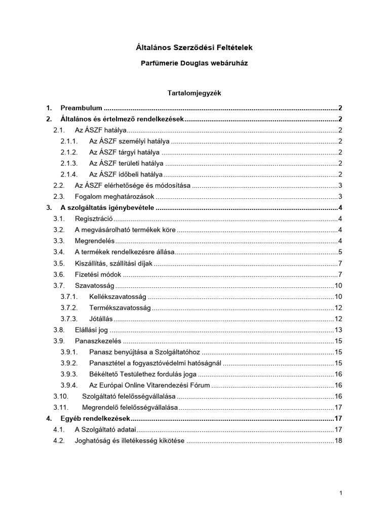 Douglas ASZF - Webshop - 2022 02 01 | PDF