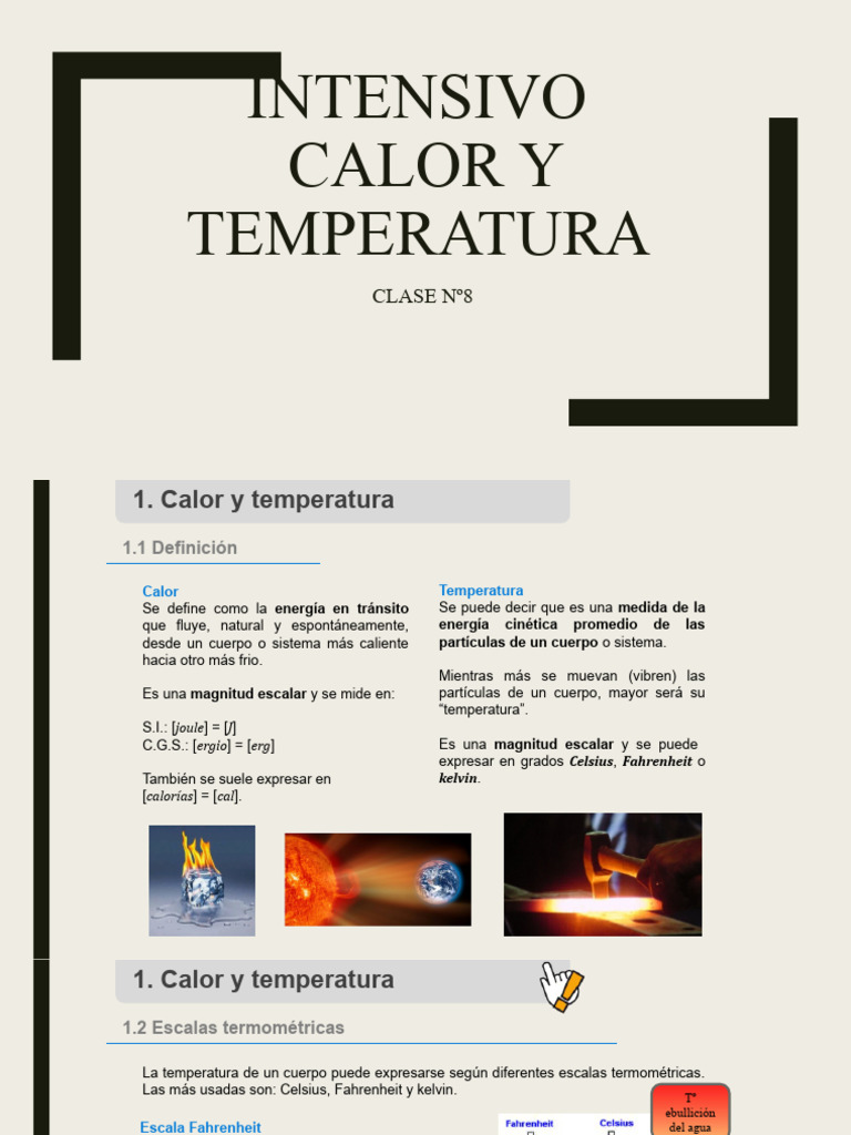 Clae #8 PPT Energía Calor y Temperatura Fisica 4º Medio | PDF ...