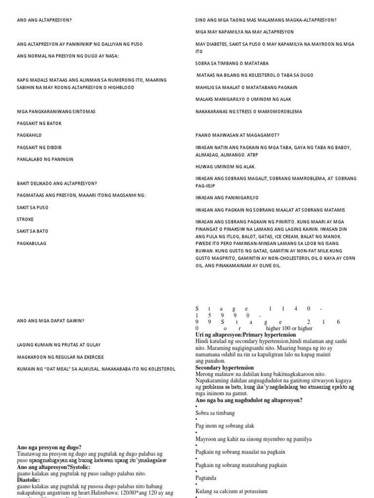 Ano Ang Altapresyon | PDF