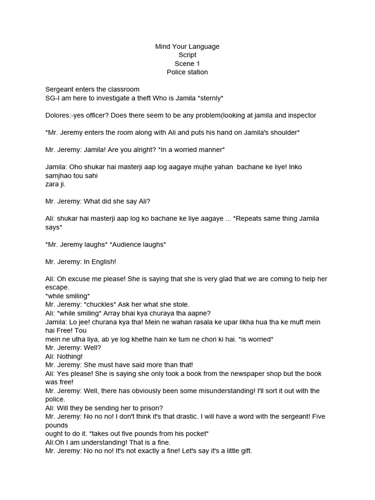 Mind Your Language | PDF | Mystery, Thriller & Crime Fiction Mind Your Language | PDF | Mystery, Thriller & Crime Fiction
