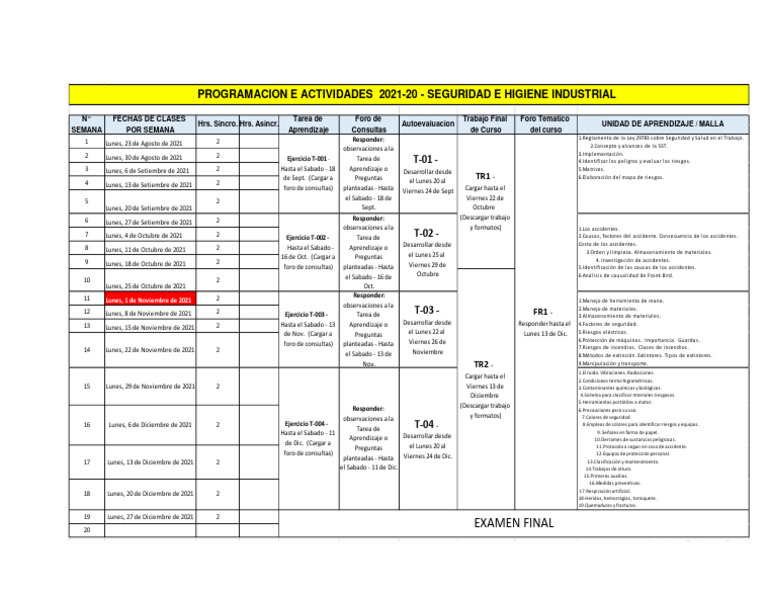 PROGRAMACION DE ACTIVIDADES S.H.I. - 2021-20.pdf-1 | PDF