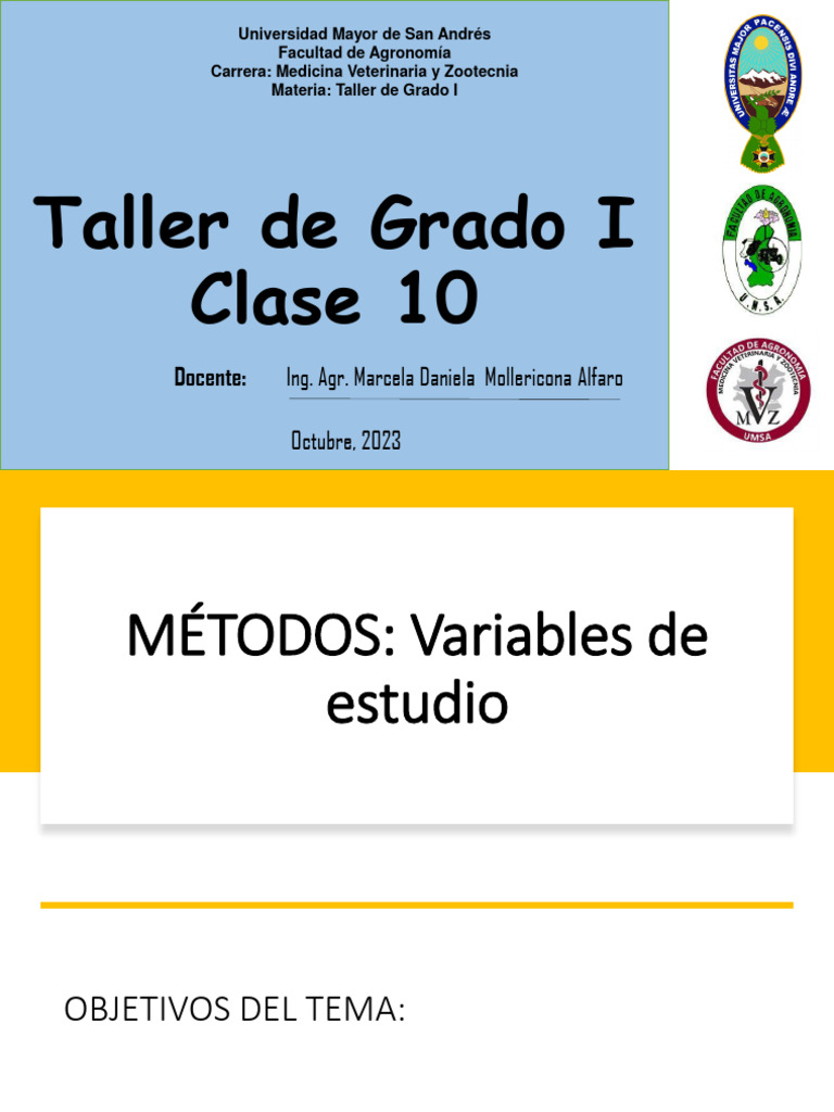 Clase 10 - Variables de Estudio | PDF | Media | Muestreo (Estadísticas)