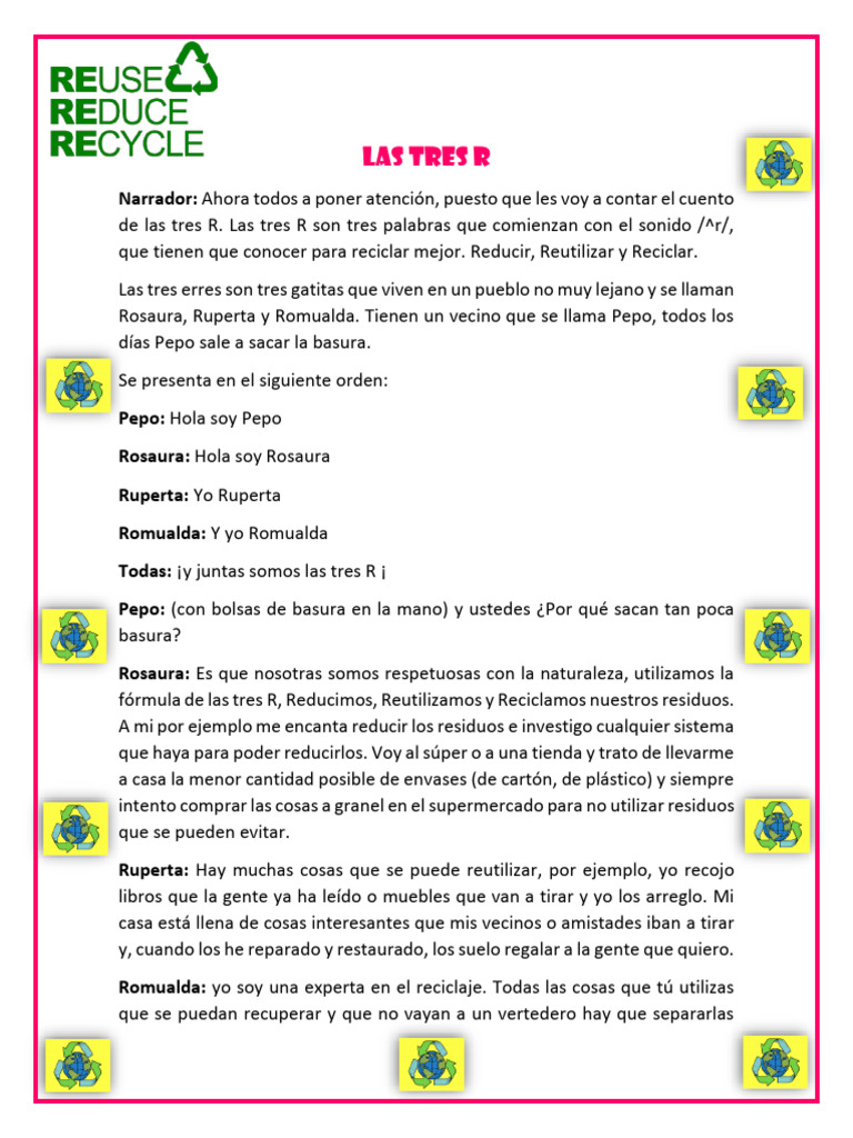 El Cuento de Las Tres R | PDF | Residuos | Reciclaje