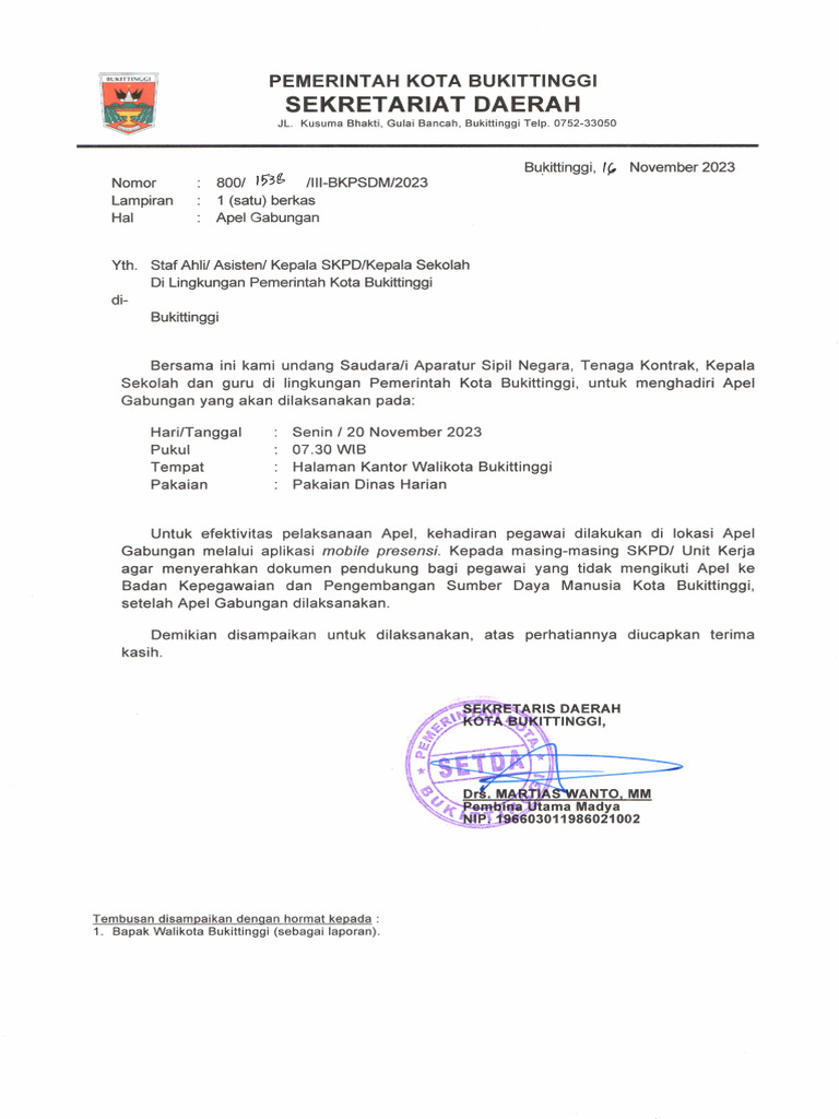Surat Apel Gabungan Ke SKPD | PDF