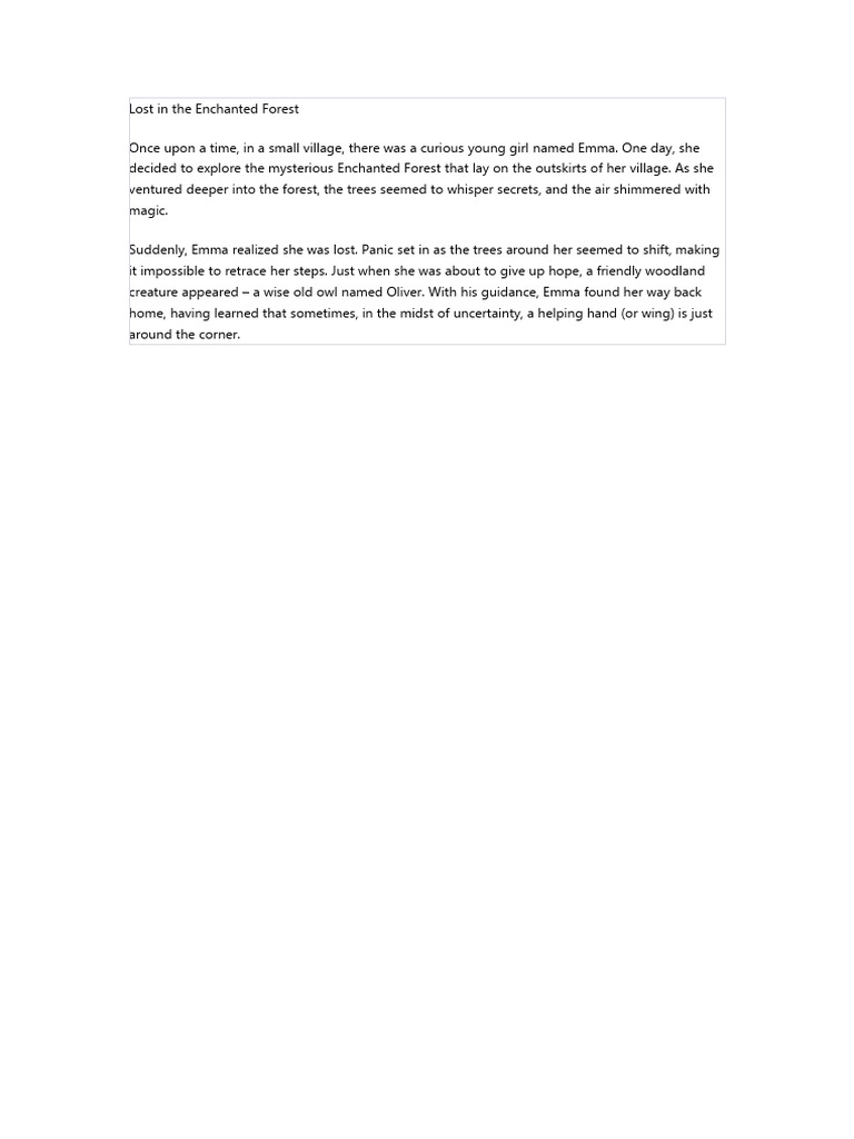 Lost in The Enchanted Forest | PDF