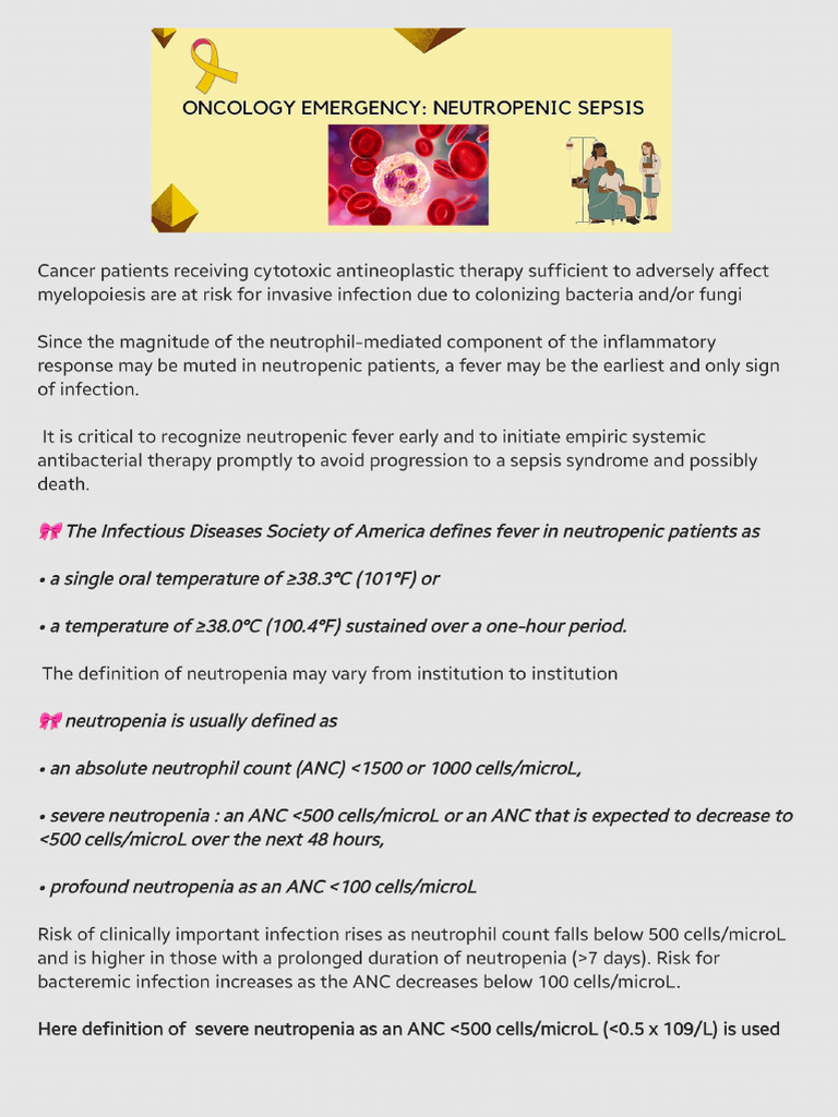 Neutropenic Sepsis | PDF