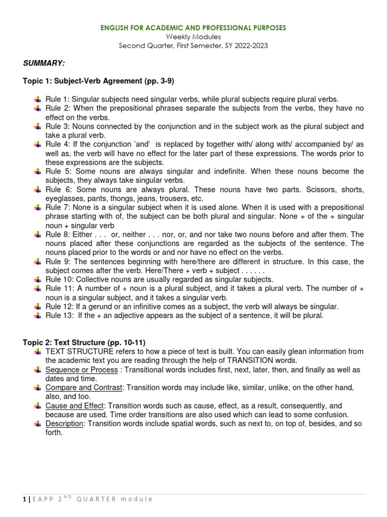 Eapp Q2 Module | PDF | Grammatical Number | Plural