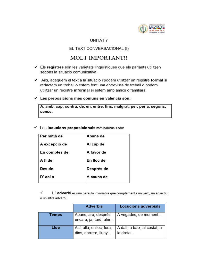 UNITAT 7 Molt Important | PDF