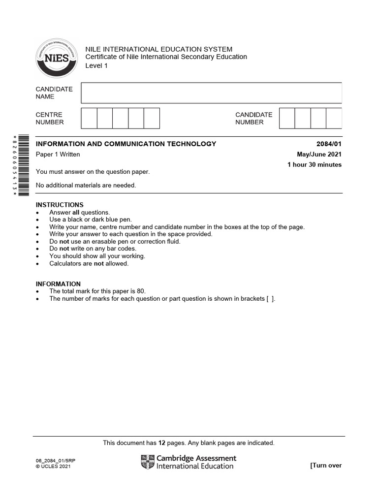 Nile International Education System Certificate of Nile International ...