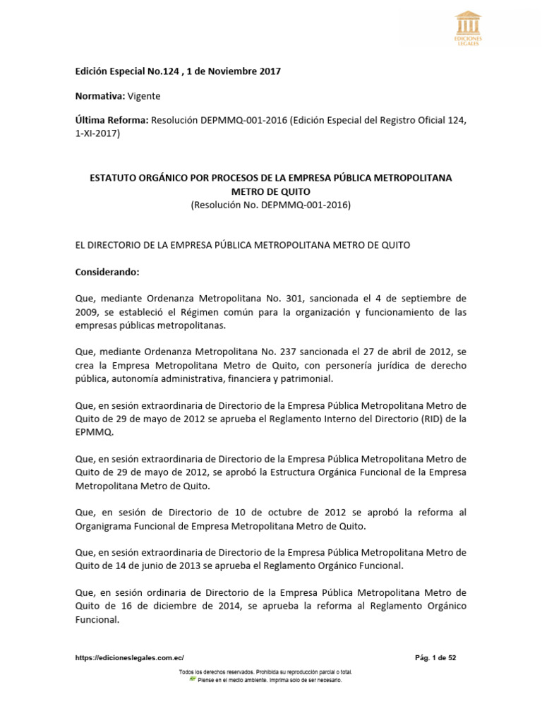 1098690_-_ESTATUTO_ORGÃ_NICO_POR_PROCESOS_DE_LA_EMP_202311102139287495 | PDF | Business ...