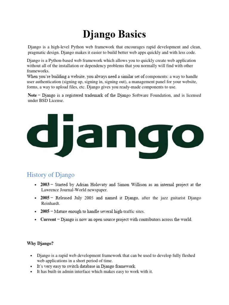 1.django Basic | PDF | Model–View–Controller | Databases