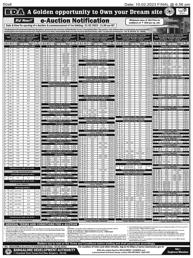 BDA E-Auction - 21.02.2023 | PDF